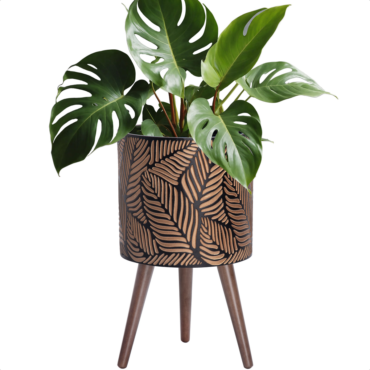 D'vine Dev | Planter Pot with Stand, Mid-Century Tall Plant Pot with ...